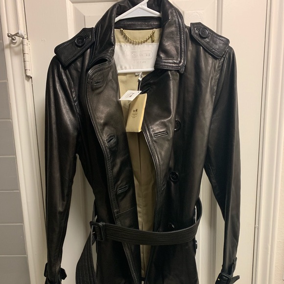 Coach | Jackets & Coats | Coach Size 4 Alexis Lamb Leather Trench Coat ...